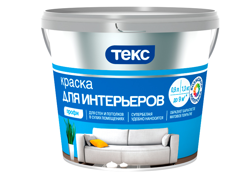 Краска Текс Профи интерьерная интерьерная А 9л купить в Екатеринбурге в ...